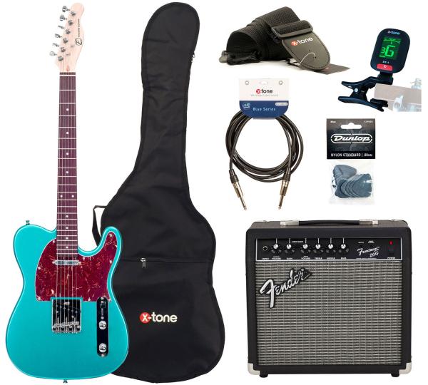 Eastone TL70 +Fender Frontman 20G +Accessories - metallic light blue ...