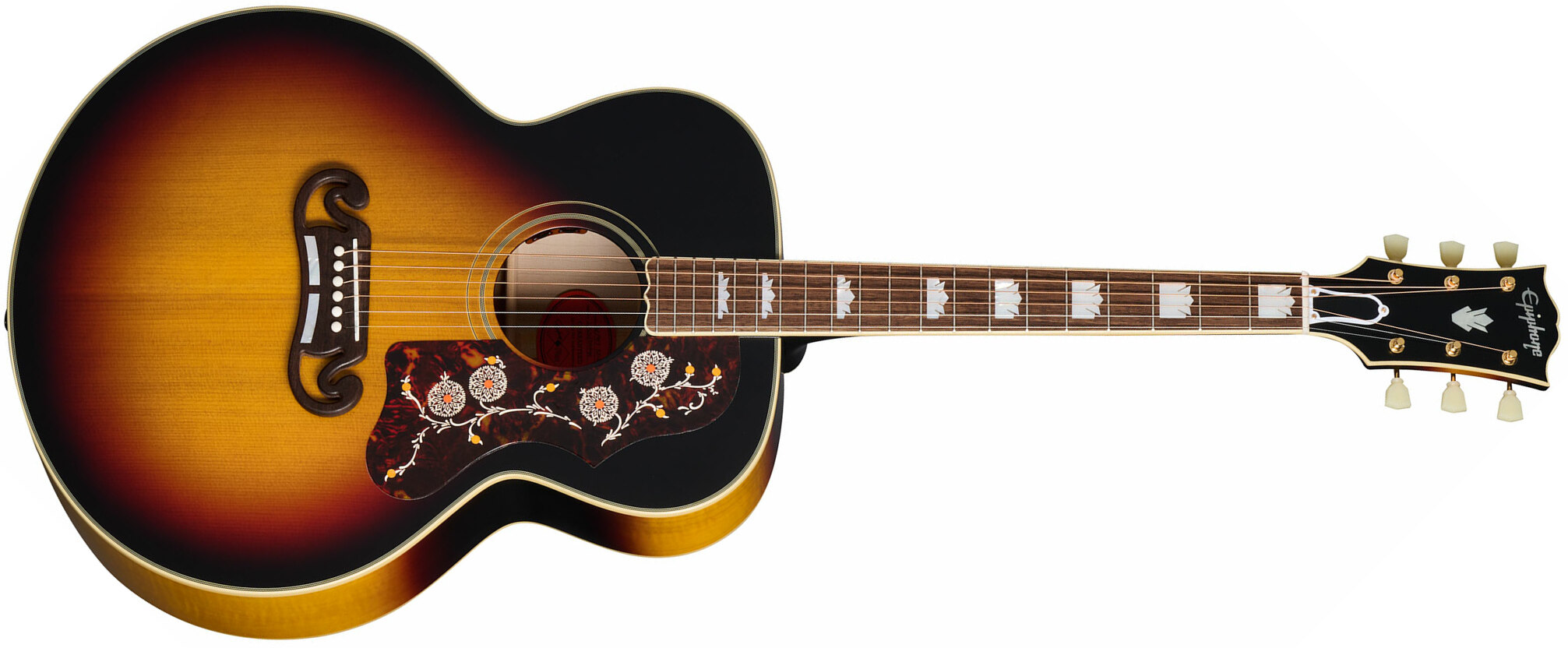 Epiphone Inspired By Gibson 1957 Sj 200 Vintage Sunburst Guitare Folk