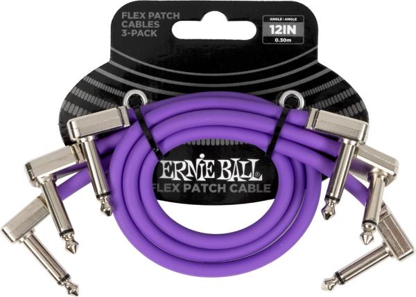 Ernie ball Câble de patch Flex 30cm - Pack de 3 Violet Patch