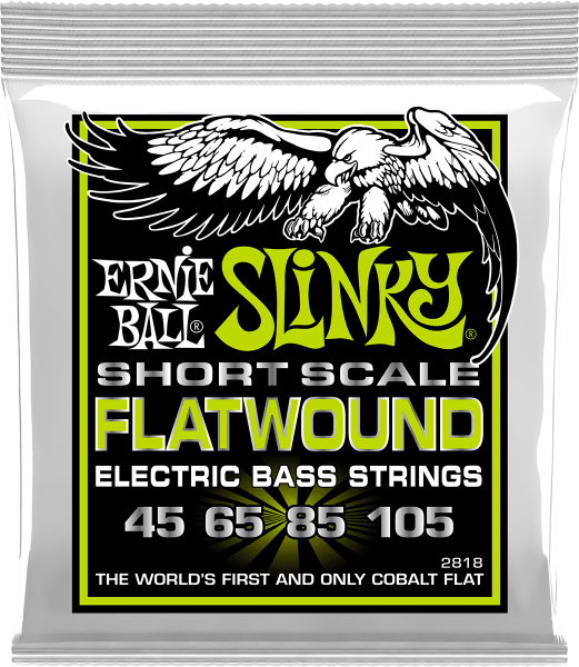 Ernie ball REGULAR SLINKY FLATWOUND SHORT SCALE 45-105 - set of 4 ...