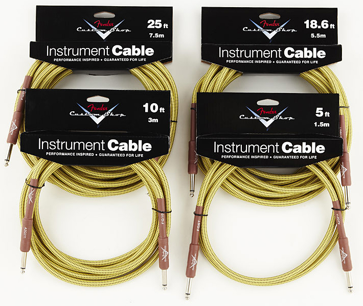 Fender Custom Shop Instrument Cable Black Tweed - 1.5m Câble