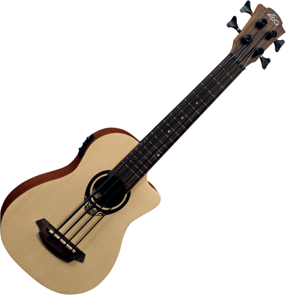 Lag Tiki TKB150FCE Mini Bass Fretless +Bag - natural Basse acoustique