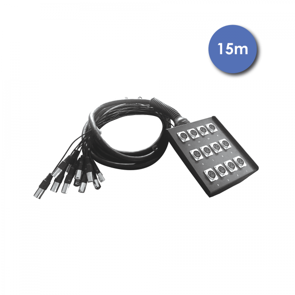 Power acoustics Snake 2159 12 In 15m Multicore-kabel