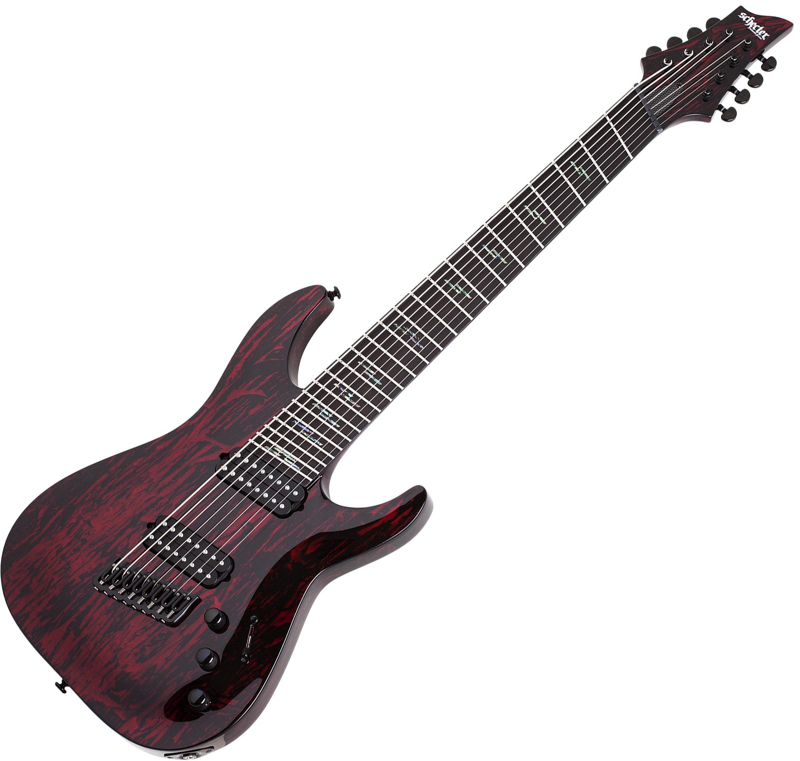 Guitare électrique multi-scale Schecter C-8 Multiscale Silver Mountain ...