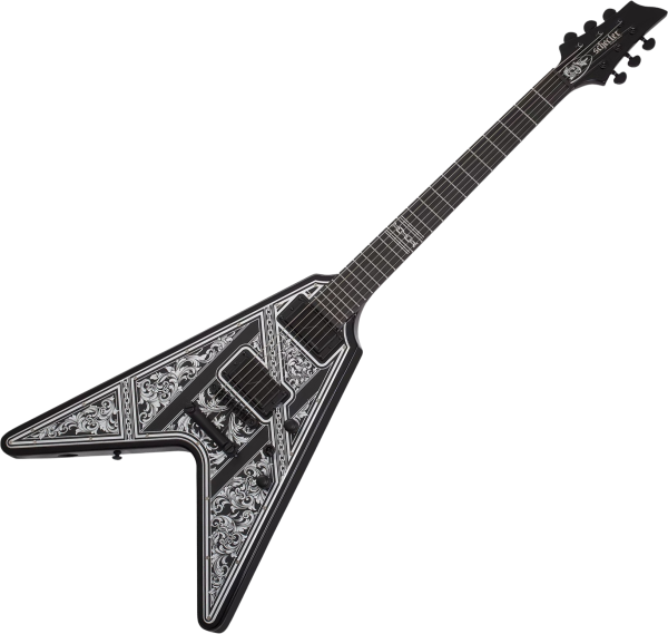 Schecter V-1 Przym Palladium - gloss black Metal electric guitar
